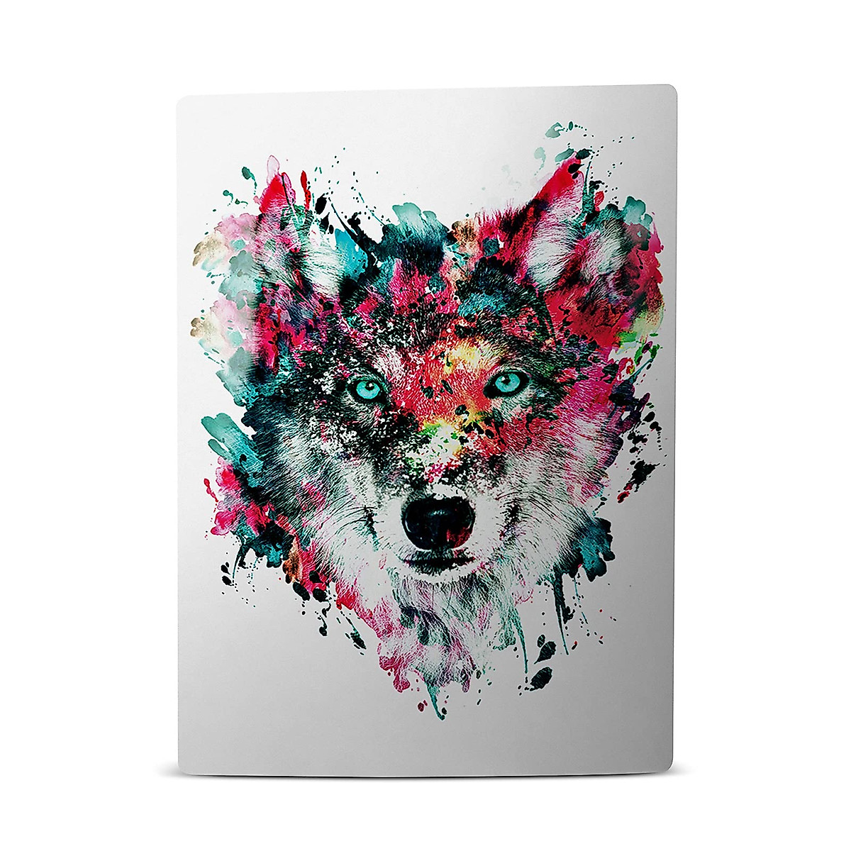 Head Case Designs Officially Licensed Riza Peker Wolf Art Mix Vinyl Faceplate Sticker Gaming Skin Decal Cover Compatible With Sony PlayStation 5 PS5 Disc Edition Console
