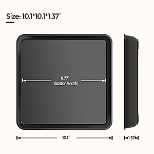 WAYNHUI Squared Plant Saucer 6/8/10/12/14/16/18/20inches Square Plastic Basin Tray Large/Small Water Receiving Tray (Black 10inch 5pack)