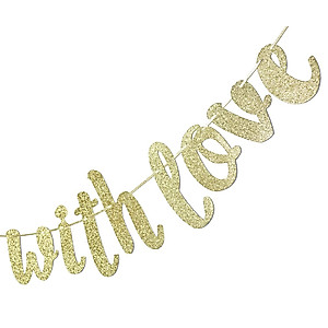 Sprinkled with Love Glitter Gold Banner , Baby Sprinkle Banner ,Baby Shower, Gender Reveal Party , Glitter Party Decor (Gold)