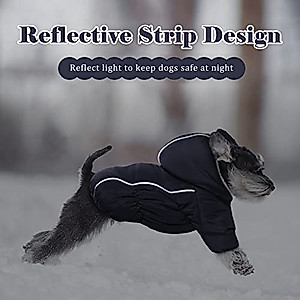 Lelepet Dog Fleece Hoodie, Winter Dog Hoodie Dog Jacket, Windproof Reflective Dog Winter Coat for Cold Weather Fleece Padded Warm Dog Clothes for Small Medium Dogs, Detachable Hood（XL, Navy Blue