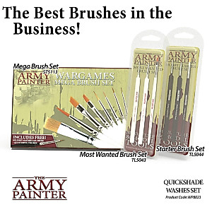 The Army Painter 11 Nontoxic Miniature Paint Washes in Dropper Bottles - Rich Pigment Fluid Acrylic Paint Washes Miniature Painting Kit, Liquid Acrylic Paint Set - Warpaint Quickshade Wash Set