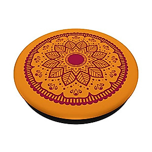 Orange Spice Mandala for Peace Relaxation Meditation Focus PopSockets Swappable PopGrip