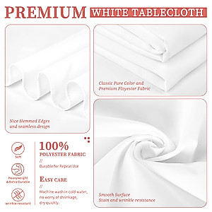 6 Pack Square Tablecloth 52 x 52 Inch White Square Table Cloth,Stain and Wrinkle Resistant Washable Polyester Table Clothes Decorative Fabric Table Cover for Wedding Dining kitchen Parties Card Table