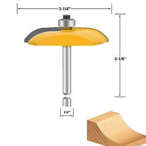 LEATBUY-TECH LEATBUY Router Bits 3 PCS Router Bit Set,1/4-Inch Shank Round Over Raised Panel Cabinet Door Ogee Rail and Stile,Woodworking Wood Cutter,Wood Milling Tool(1/4 Single)