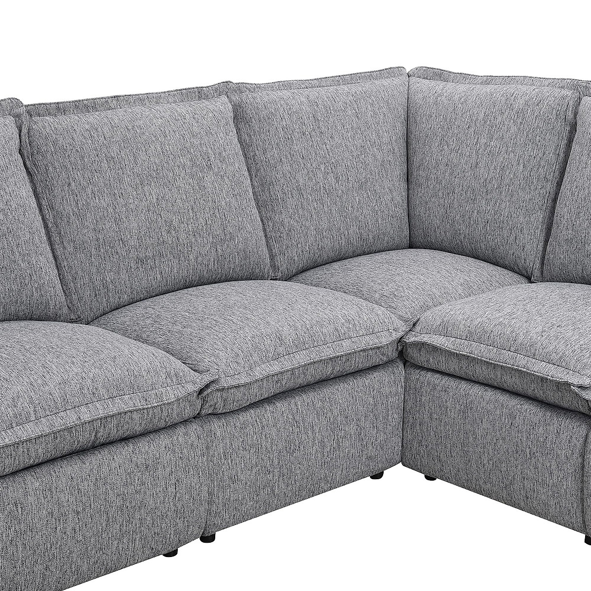 JURMALYN Modular Sectional Sofa Couch with Power Recliner Chair for Living Room, Convertible L- Shaped Sofa Couch with USB Charge Ports, 5-Seater Corner Sofa for Home Office Theater-89.7'' Grey