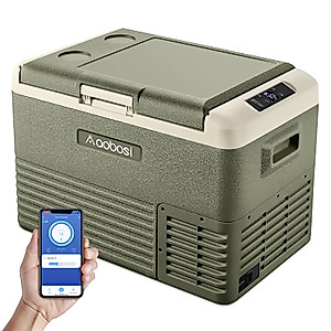 AAOBOSI 12 Volt Car Refrigerator 32 Quart (30L) RV Portable Refrigerator Freezer Car Fridge Cooler -4℉-68℉ Electric Compressor Cooler 12/24V DC 100-240V AC Travel