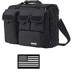 Seibertron 17.3" Shoulder Bag Black and Embroidery US Flag Black