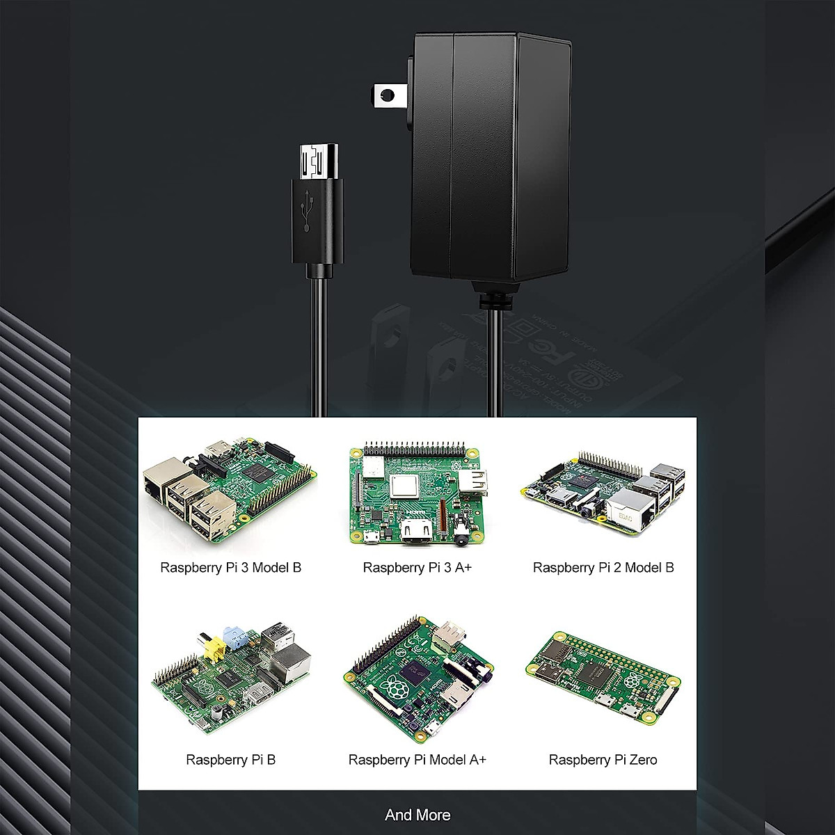5V Power Supply for Raspberry Pi, SoulBay 3A Micro USB AC Adapter for Pi 3 2 Zero Model B B+ A A+ Retropie Motherboard, 6 Foot Cable