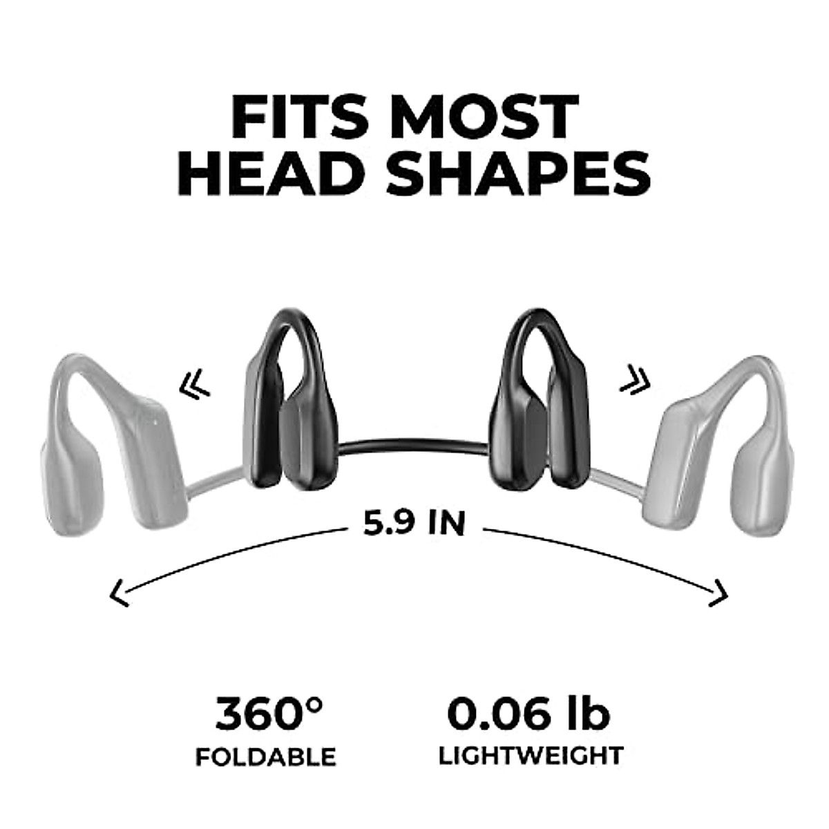 Bone Conduction Headphones, Swimming Headphones Built-in 16GB Memory, MP3 Sports Headphones Waterproof, Bluetooth Earbuds Built in Noise Cancellation Mic, Ultra Light Headphones for Swimming Running