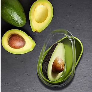 Mazor Store Avocado Keeper and Slicer/ 5 in 1 - Avocados Saver Pitter Set, Storage Container, Remove Pit Safety Knife Tool, Scoop Slice |Keep Fresh | Avo Savers and Holders | Avocado Cover