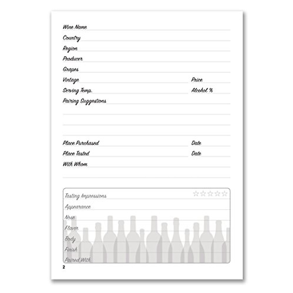 BookFactory Wine Journal/Wine Log Book/Wine Collector's Diary/Wine Tasting Notebook - Wire-O with Full Color Cover - 120 Pages (5” x 7”) (JOU-120-57CW-A(WineJournal))