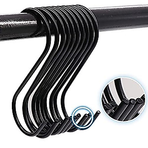 Hook up 10pcs/Set Metal S-Shaped Hook Bathroom Kitchen Coat Hook Multifunctional Storage Hook Hanger Kitchen Stand (Color : Black) jiangyu1994 (Color : Black)