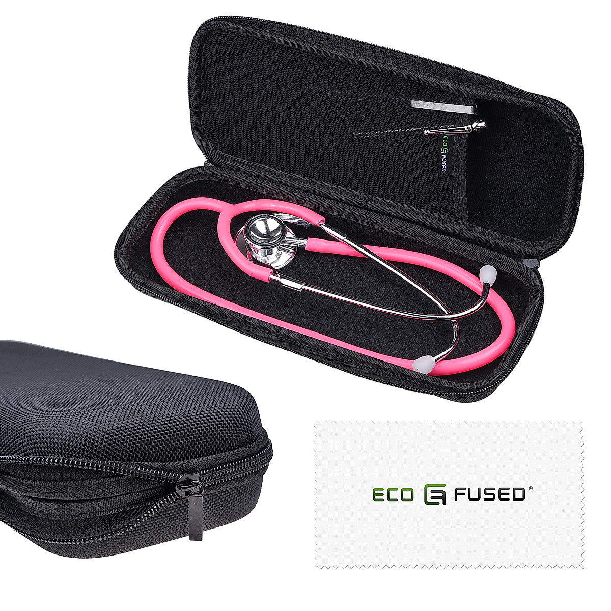 Eco-Fused Stethoscope Case Compatible with 3M Littmann, MDF, ADC, Omron, etc. - Large Mesh Pocket for Accessories - Strong Nylon Material - Protects your Stethoscope