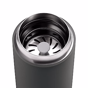 Fellow 16 oz Carter Move Travel Mug - Vacuum-Insulated Stainless Steel Travel Coffee Mug - Coffee Tumbler with Ceramic Interior and Splash Guard - Slate Grey