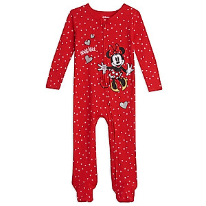 Disney Minnie Mouse Infant Baby Girls 2 Pack Zip Up Sleep N' Play Coveralls 12 Months