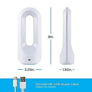 Enbrighten Color Changing LED Lamp, Modern Night, Dimmable Whites & Vibrant RBG Colors, Dorm Essentials, Ideal for Home Office, Gaming, Bedroom, Kids Room, Reading Light, 49632, Plastic, White