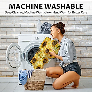 Sunflower Blanket Gift - 40 x 50 Inches Nice Sunflower Print Throw Blanket for Women & Girls - Yellow Soft Fuzzy Blankets for Bed, Couch & Travel