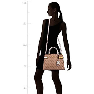 GUESS Zadie Girlfriend Satchel, Latte Logo Python