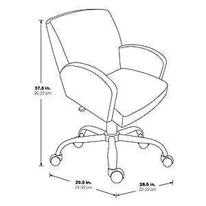 OSP Home Furnishings Joliet Office Chair in Linen Fabric with Chrome Base