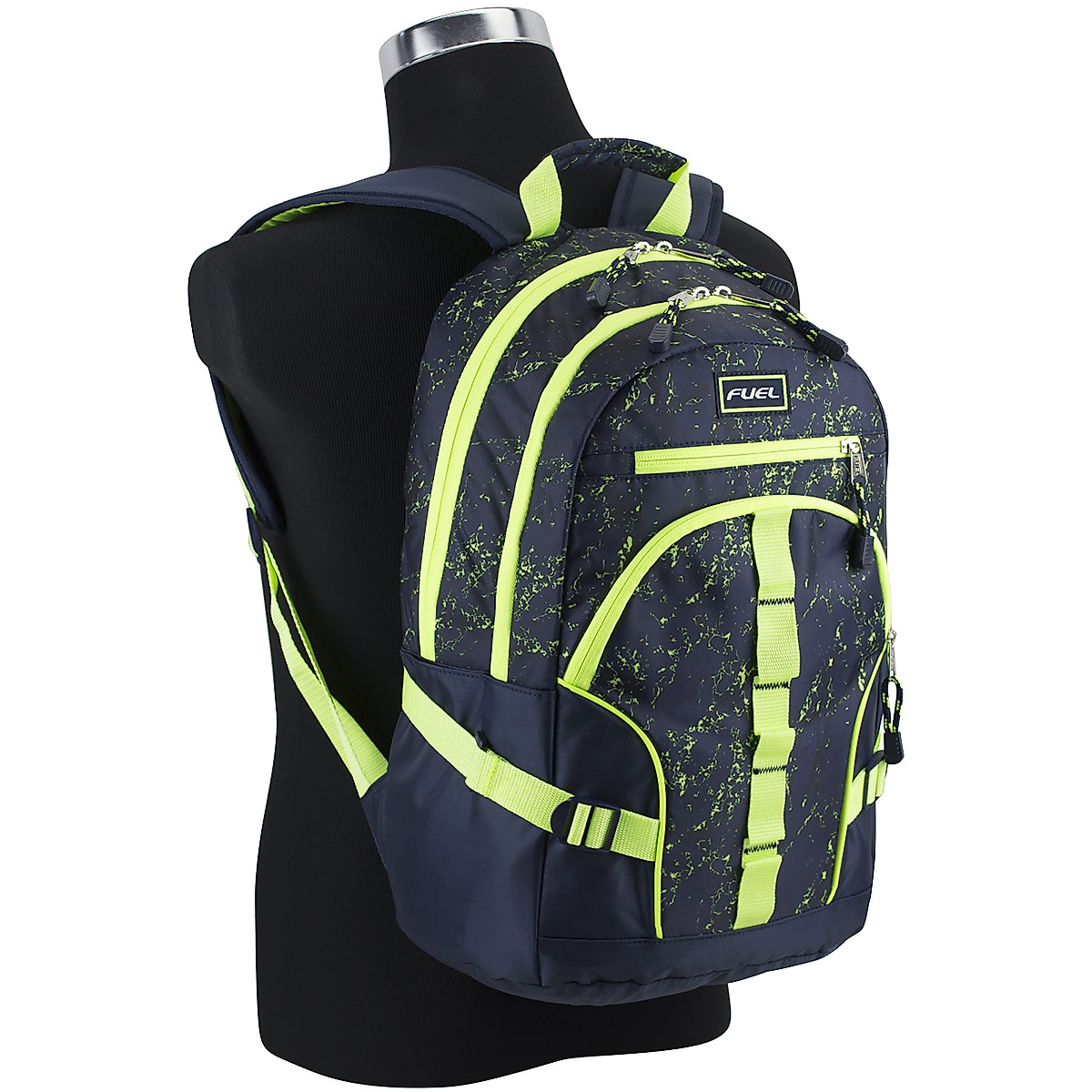 FUEL Dynamo Active Backpack, Fits Most Laptops up to 15", Front Access Pockets, Padded Lumbar, Comfortable, Adjustable Straps - Navy Galaxy