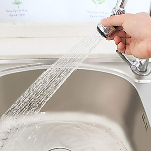 Castuvy 360-Degree Rotating Double-Sided 2 Spray Mode Faucet Water Saving Device, Splash Faucet, Water Saving Flow 2.0 GPM, Silver Chrome, Two Kinds of Specifications, Sets of 4