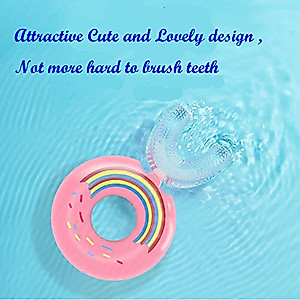 newrichbee 4 Packs Kids Toothbrush,Food Grade Silicone Head,Lovely Kids 360 U Shaped Toothbrush for Ages 2-8