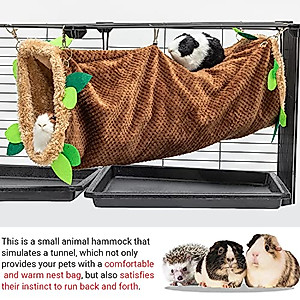 Guinea Pig Tunnel Hammock - Soft Fleece Rat Hammock Hideout for Hamster Ferret Chinchilla Hedgehog Squirrel Small Animals - Swing Pet Hammock House Habitat Cage Accessories for Playing Sleeping