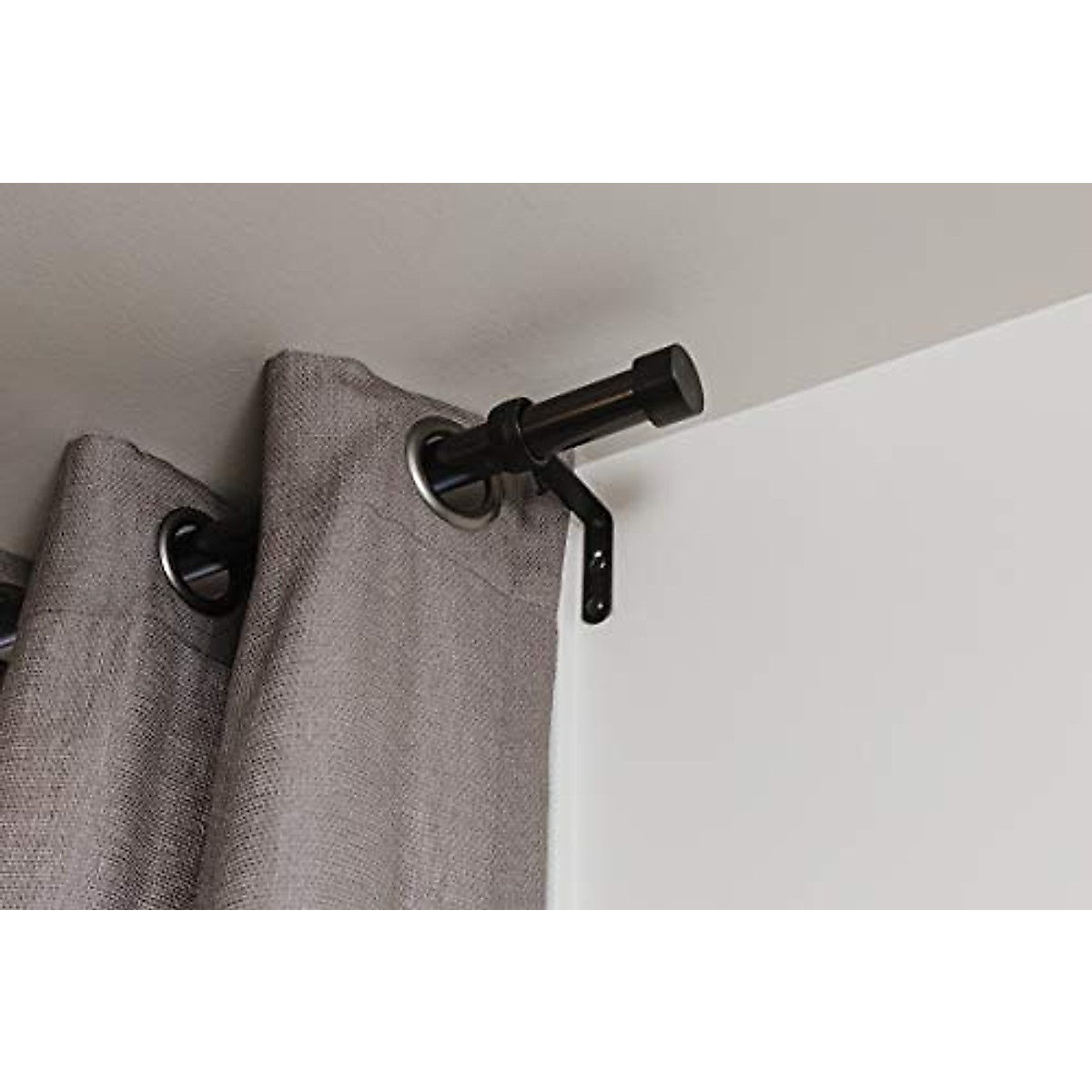 Umbra Cappa Curtain Rod, Includes 2 Matching Finials, Brackets & Hardware, 36 to 66-Inches, Black