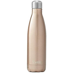 S'well Triple-Layered Vacuum-Insulated Containers Keeps Stainless Steel Water Bottle, 17 fl oz, Pyrite