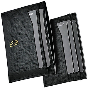 TMSP RFID Wallet for Men - Real Saffiano Leather Business Card Holder Wallet for Men - RFID Blocking Wallet - Credit Card Holder for Men - Minimalist Wallet for Men - Leather Card Holder