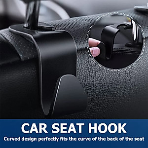 Moly Magnolia Car Seat Headrest Hook, 4PCS Multifunctional Auto Backseat Hangers, Vehicle Storage Organizer for Purse, Coat, Umbrella, Grocery, Bag, Handbag (Pink)