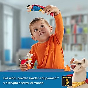 Fisher-Price DC League of Super-Pets Superman & Krypto, Set of 2 poseable Figures with Accessory for Preschool Kids Ages 3 Years and up