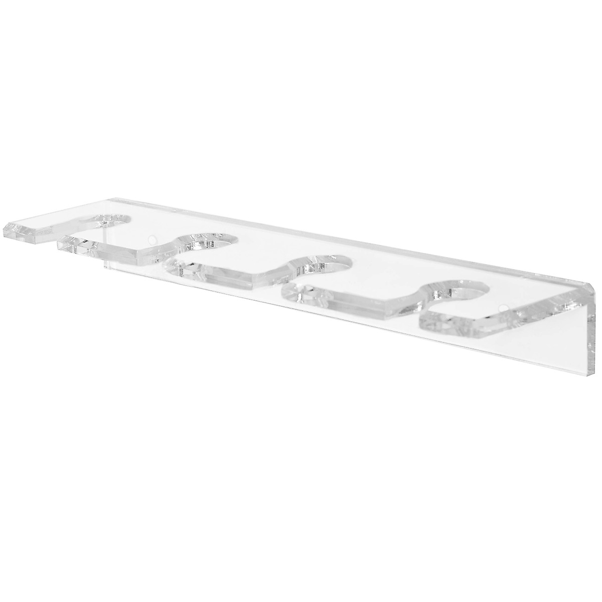 MyGift Clear Acrylic Wine Glass Holder Wall Mounted Stemware Hanging Rack - Holds 4 Stemmed Glasses