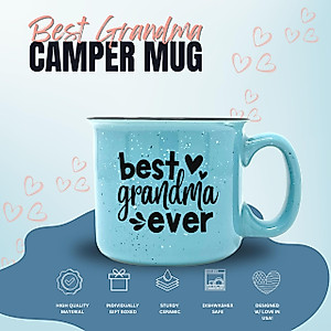 Best Grandma Ever Teal - Cute Funny Coffee Mug for Grandma - Unique Fun Gifts for Grandmother, Grandma from Grandkids - Coffee Cups & Mugs with Quotes