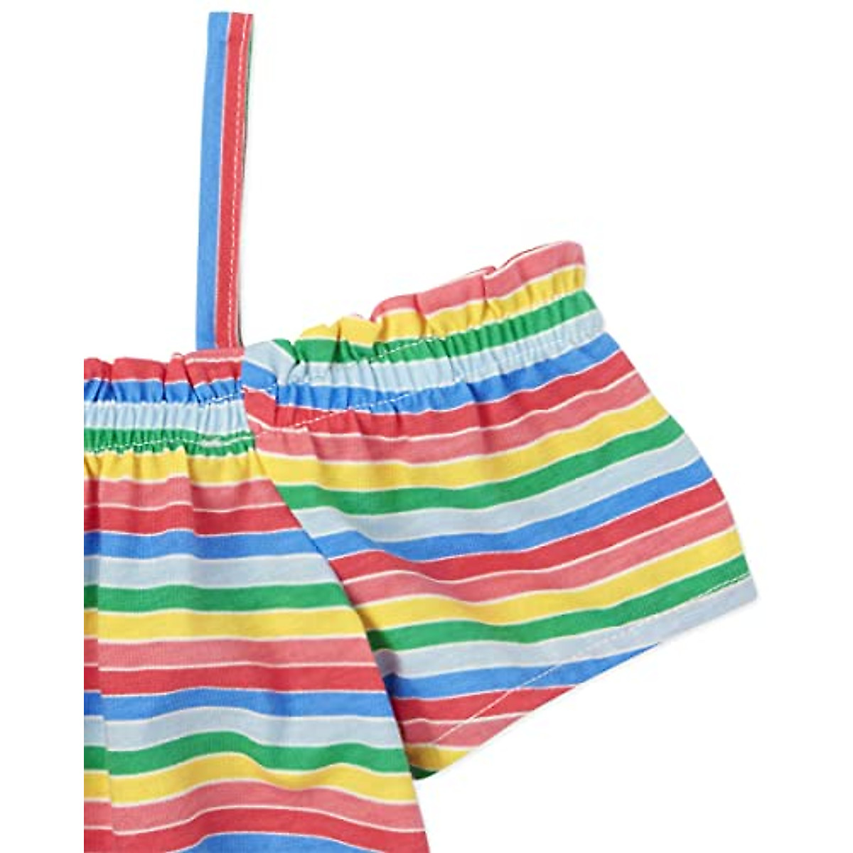 The Children's Place Baby Toddler Girls Print Off Shoulder Romper 2-Pack, Simplywht, 18-24 Months