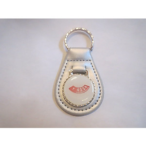 1960's 1970's GTO LEMANS 455 HIGH PERFORMANCE 455HP LOGO LEATHER KEYCHAIN - SILVER