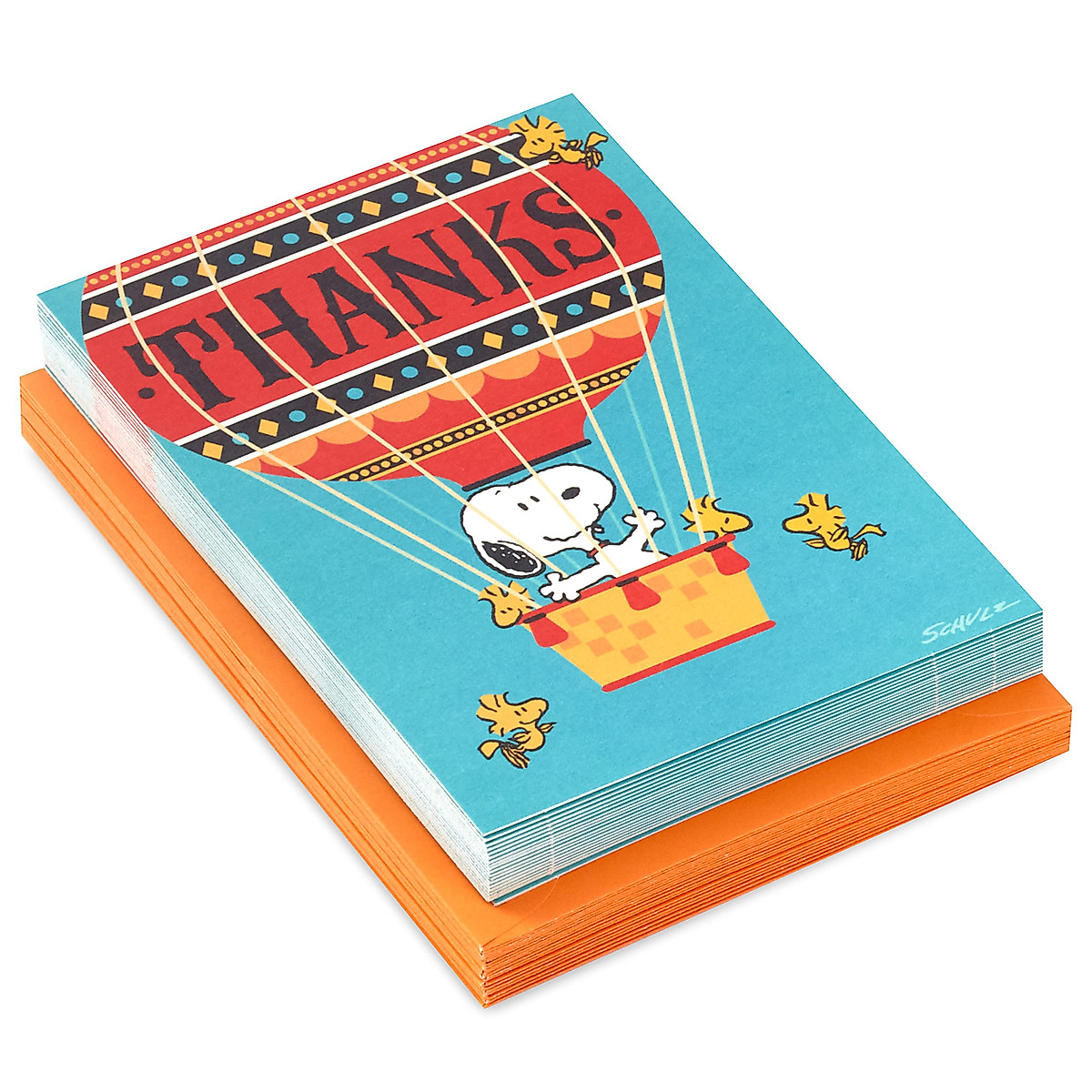 Hallmark Peanuts Thank You Cards, Snoopy in Hot Air Balloon (20 Cards with Envelopes)