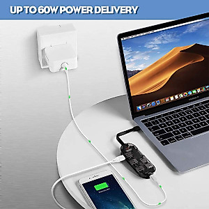 USB C Hubs Dock Transparent Adapter for Apple iPad Pro 2018, Type C Hub Dock with HDMI 4K 3 USB SD/TF Card Reader and PD Charging Ports,Compatible with Samsung DeX Galaxy/Nintendo Switch/MacBook
