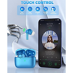 Wireless Earbuds Bluetooth 5.3 Headphones 30H Playback Clear Call Ear Buds Built-in 4-Mic ENC Noise Cancelling Bluetooth Earphones USB-C Charging Waterproof in-Ear Stereo Headphones for iPhone Android