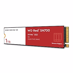 Western Digital 1TB WD Red SN700 NVMe Internal Solid State Drive SSD for NAS Devices - Gen3 PCIe, M.2 2280, Up to 3,430 MB/s - WDS100T1R0C