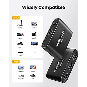 HDMI Switch 3 in 1 Out 4K@60Hz Aluminum Alloy【with 4FT HDMI 2.0 Cable】, avedio links 3x1 HDMI Multi Port Switch, 3 Way HDMI Selector Switcher Support HDCP 2.2, HDR 10, for Fire TV Stick, PS5