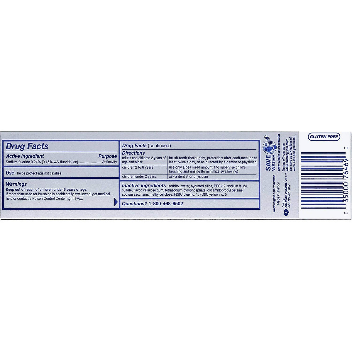 Colgate Toothpaste with Mini Breath Strips, Clean Mint-6 Ounces-3 Pack