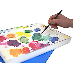 Masterson Artist Palette Seal, 12in x 16in Airtight Palette Container, Keeps Wet Paint Fresh for Weeks, Oil or Acrylic Painting Palette with Lid, Seal, Blue Lid Box, Made in USA