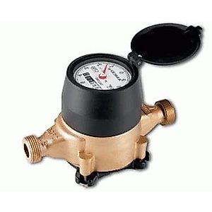Neptune T-10 3/4" (5/8" x 3/4") Direct Read Bronze Meter w/ Couplings - Measuring in Gallons