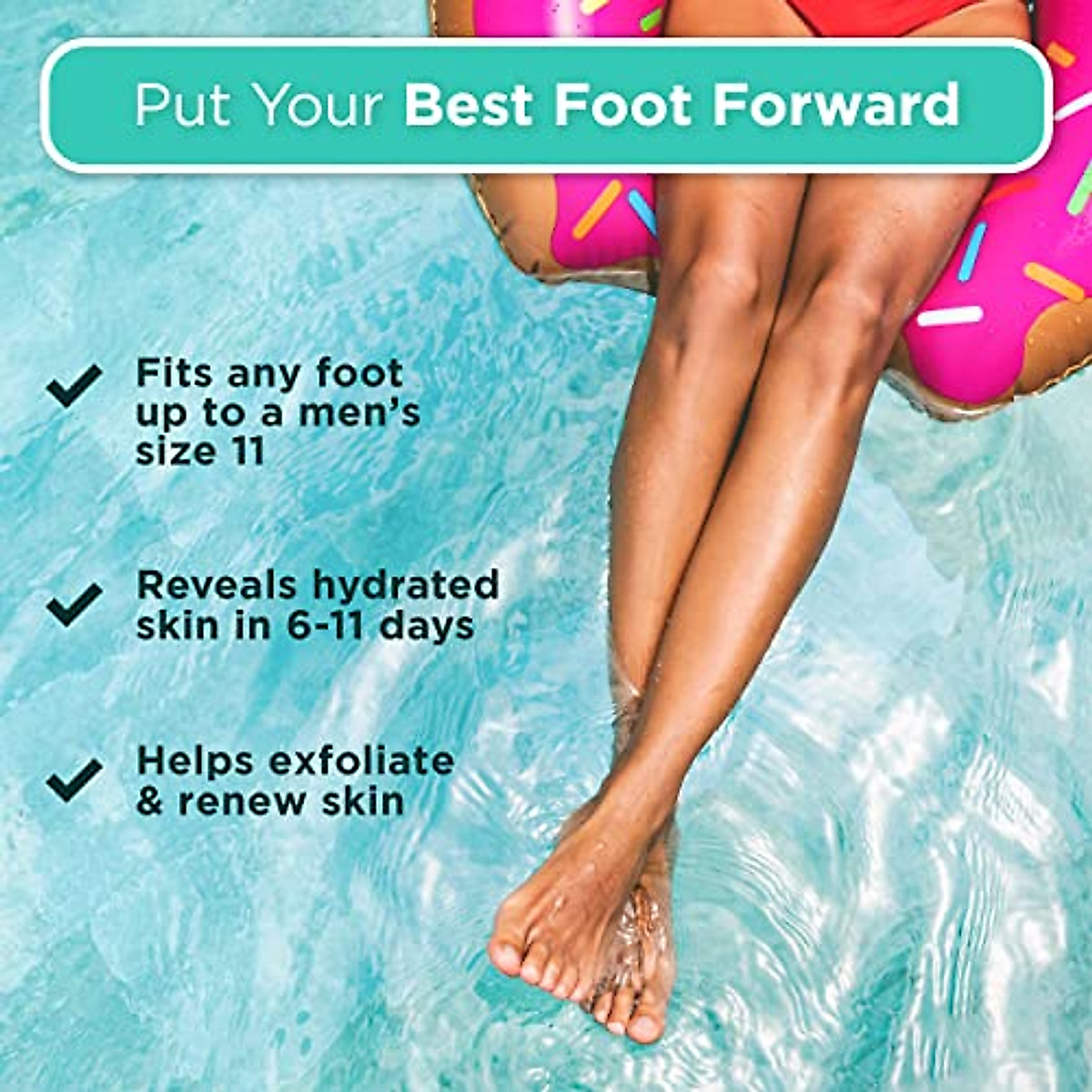 DERMORA Foot Peel Mask - 2 Pack of Regular Size Skin Exfoliating Foot Masks for Dry, Cracked Feet, Callus, Dead Skin Remover - Feet Peeling Mask for baby soft feet, Original Scent