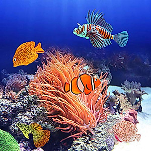 Weewooday 7 Pieces Artificial Glowing Fish 5 Styles Colorful Fake Fish Glowing Effect Aquarium Decor Floating Ornament Simulation Jellyfish for Fish Tank Decoration