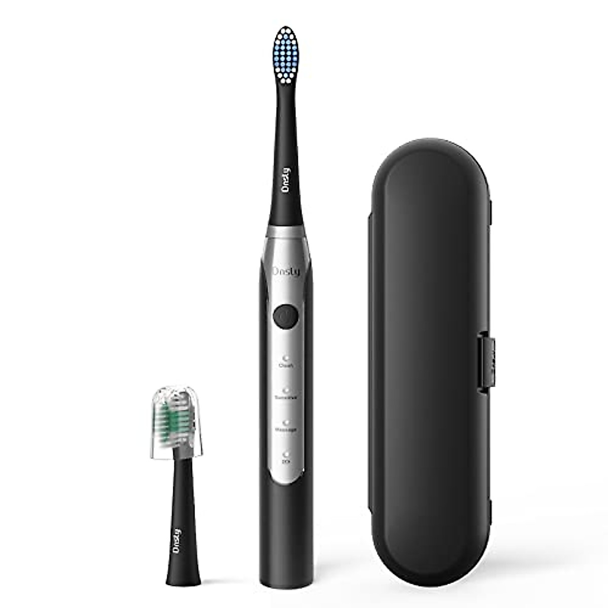 Dnsly Ultrasonic Toothbrush Electric Sonic Toothbrush for Adults and Kids, 3 Modes Rechargeable Whitening Electric Toothbrush, 2 Minutes Smart Timer, 2 Hour Charge for 30 Days Use, Black 710