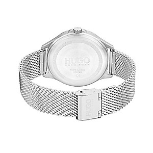 HUGO #Smash Men's Quartz Stainless Steel and Bracelet Watch, Color: Silver (Model: 1530135)
