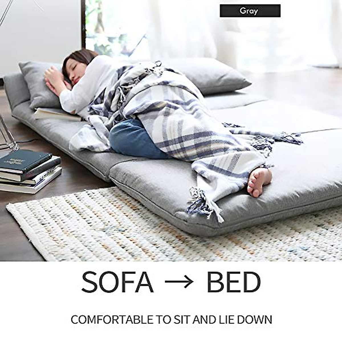 LTT Futon Sofa Bed, Sleeper Sofa, Suitable for Small Space Configuration Apartment Dormitory Floor Chair Sofa Bed Folding Lazy Sofa Floor Chair Sofa Recliner Bed