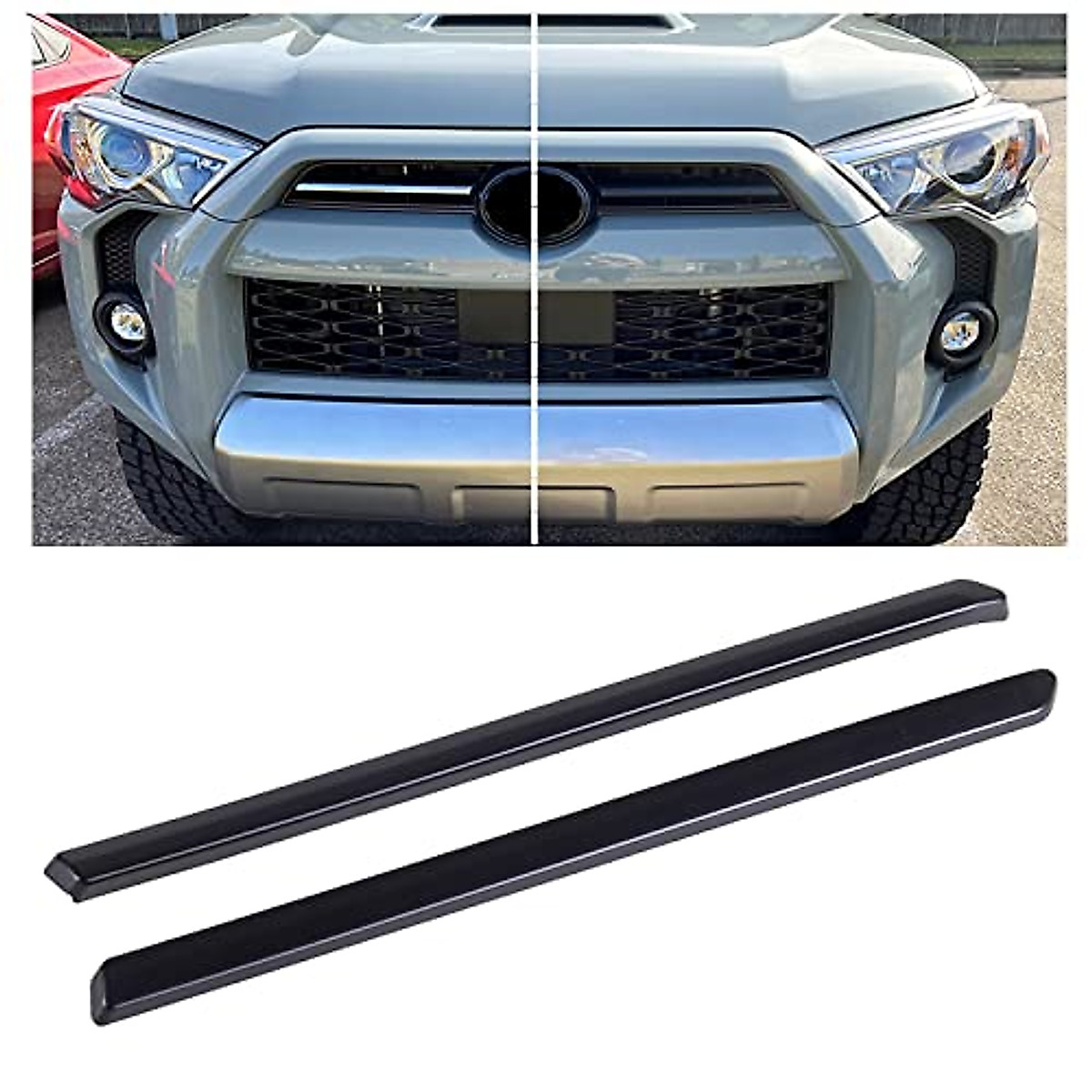 JDMCAR Front Center Grille Insert Cover Trim Compatible with 2023 2022 2021 2020 Toyota 4Runner TRD Pro Sport Accessories ABS Middle Grille Insert Cover Strips (Matte Black)
